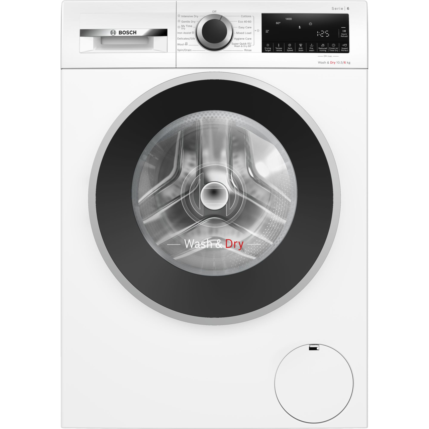 Bosch Series 6 Washer dryer 10.5 6 kg 1400 rpm White David Wood Domestic Appliances
